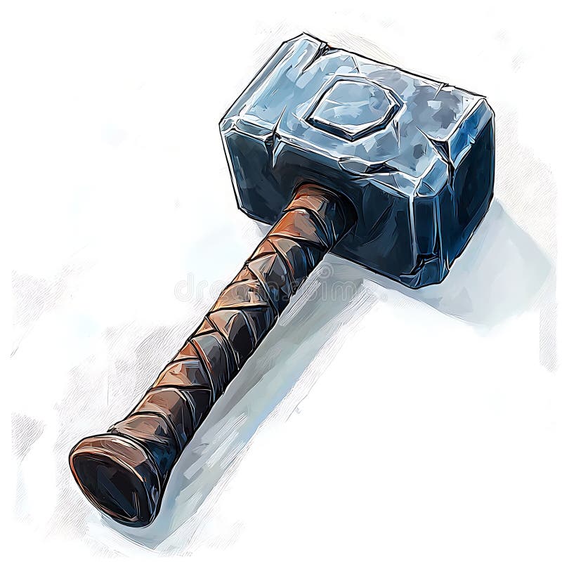 Mjolnir Style Hammer, Stylized Illustration Stock Illustration ...