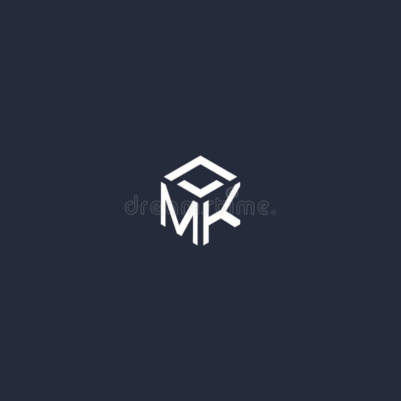MK Initial Hexagon Logo Design Stock Illustration - Illustration of ...