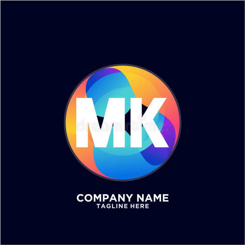 MK Circle Shape Letter Logo Design Stock Vector - Illustration of ...