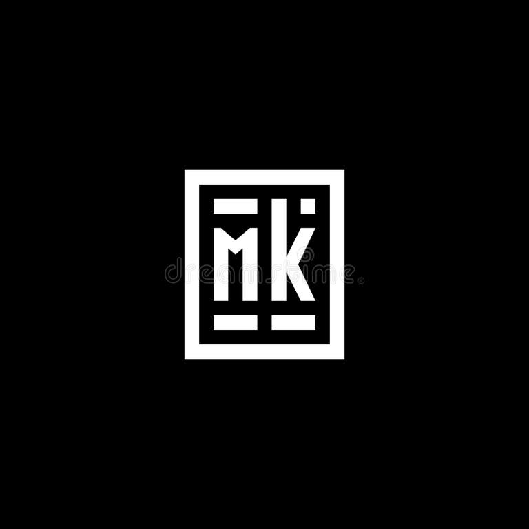 MK Initial Logo with Square Rectangular Shape Style Stock Vector ...