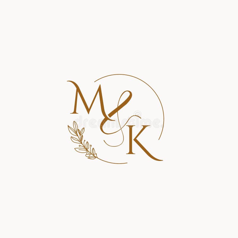 MK Initial Wedding Monogram Logo Stock Illustration - Illustration of ...