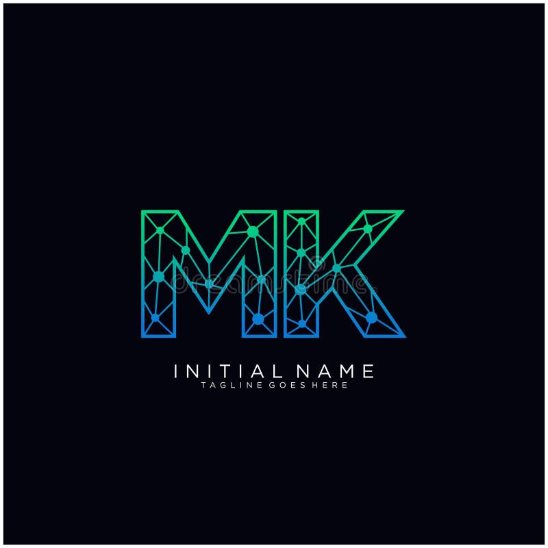 MK Letter Logo Icon Design Template Elements Stock Vector ...