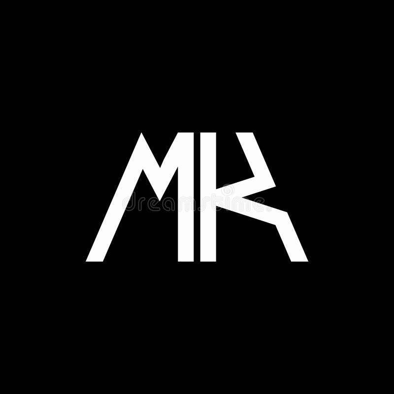 MK Logo Abstract Monogram Isolated on Black Background Stock Vector ...