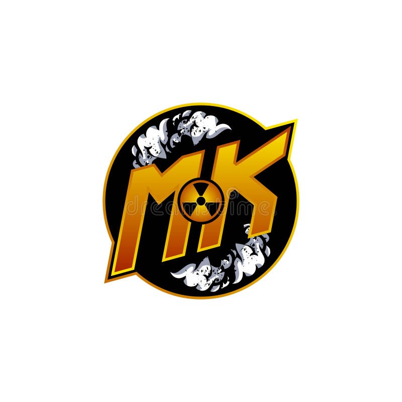 MK Logo Monogram ESport Gaming with Gas Shape Design Stock Vector ...