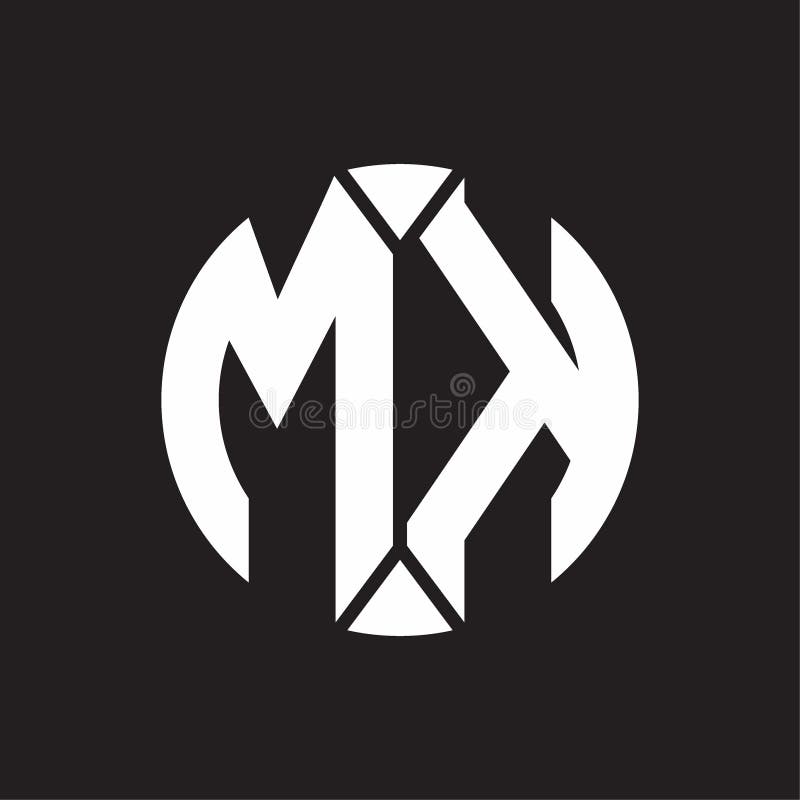 MK Logo Monogram with Piece Circle Ribbon Style Stock Vector ...