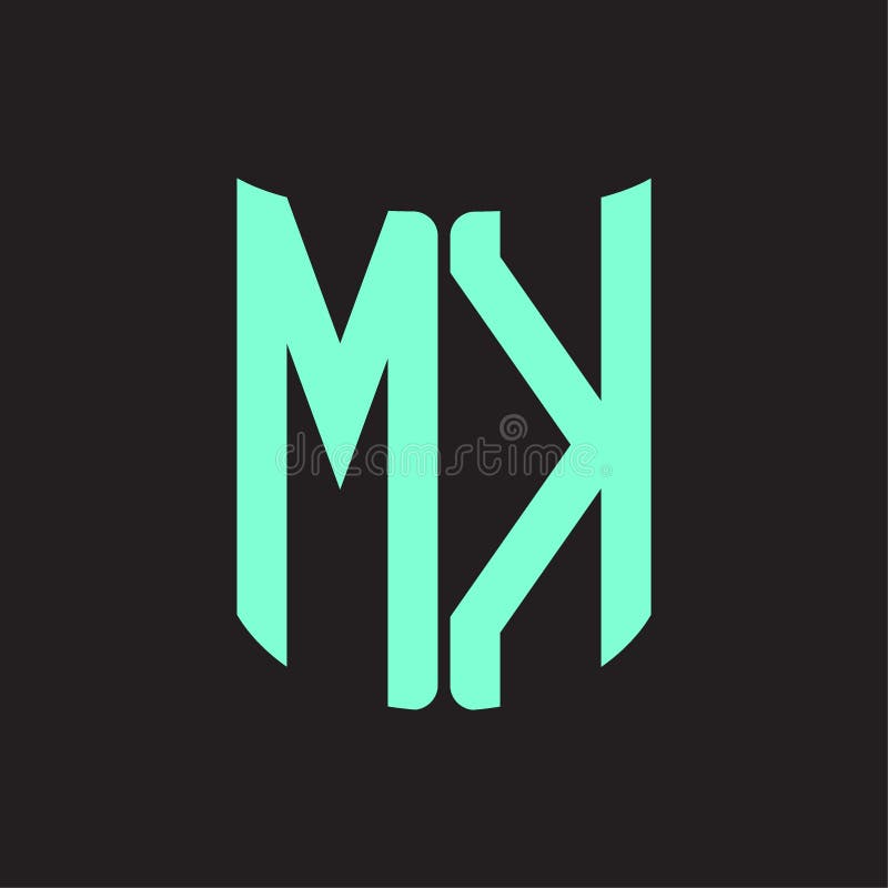 MK Logo Monogram with Ribbon Style Design Template Stock Vector ...