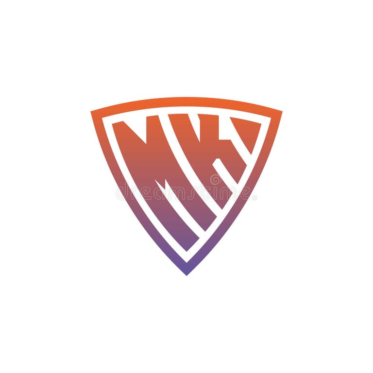 MK Logo Shield Monogram Gradient Style Design Stock Vector ...