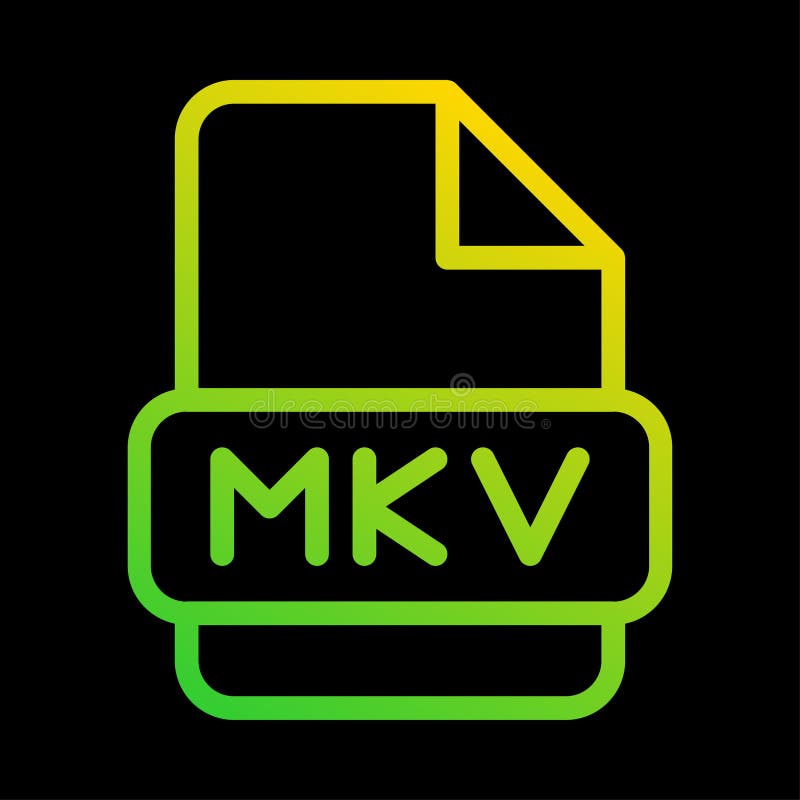 Mkv File Type Gradient Icon. Document, Format, Extension. Can Be Used ...
