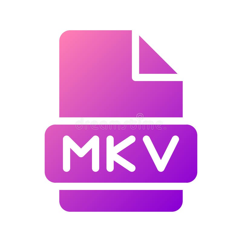 Mkv Video Format Iconic Design with Bright Gradient Color Effects Stock ...