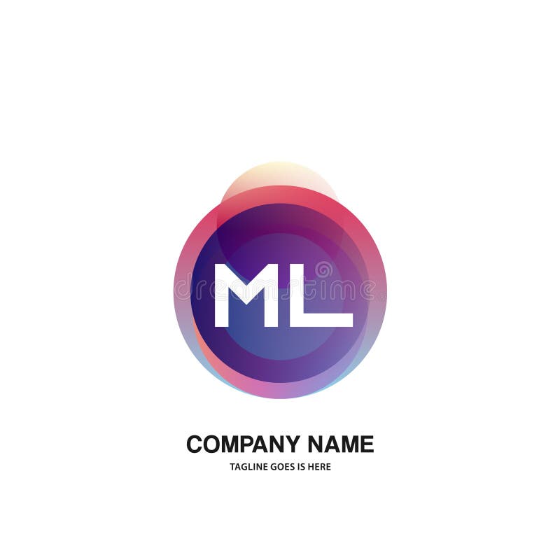 ML Initial Logo with Colorful Circle Template Vector Stock Vector ...