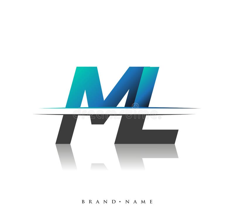 ML Initial Logo Company Name Colored Black and Blue, Simple and Modern ...