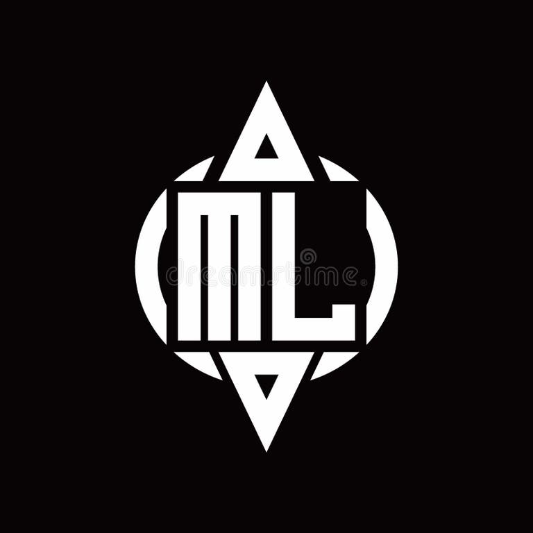 ML Logo with Circle Rounded Combine Triangle Top and Bottom Side Design ...