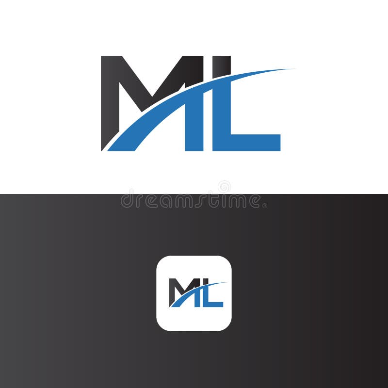 ML Logo Letter Design Template Element Stock Vector - Illustration of ...