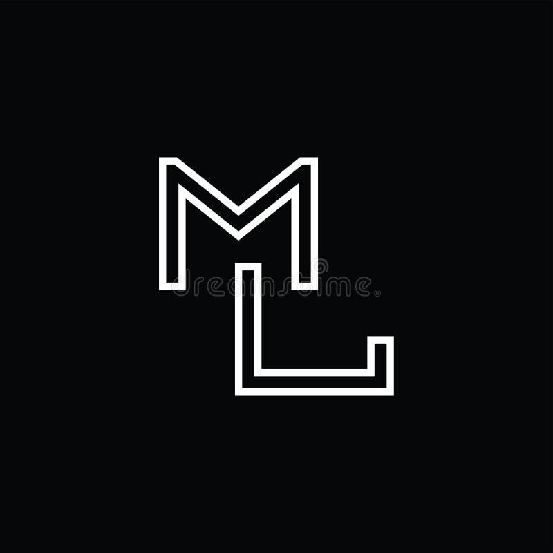 ML Logo Monogram with Line Style Design Template Stock Vector ...