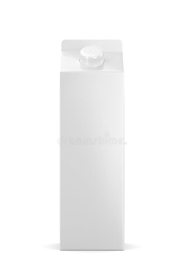 1000ml Milk or Juice Carton Square Package with Cap Isolated on White ...