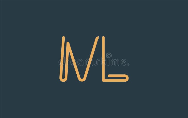 ML Minimalistic Line Art Logo Design with Abstract Lettering Stock ...