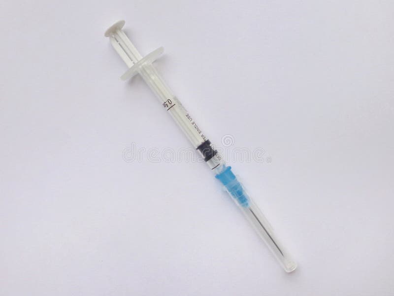 0.5ml Syringe Isolated on White Background with Needle Cap Closed Stock ...