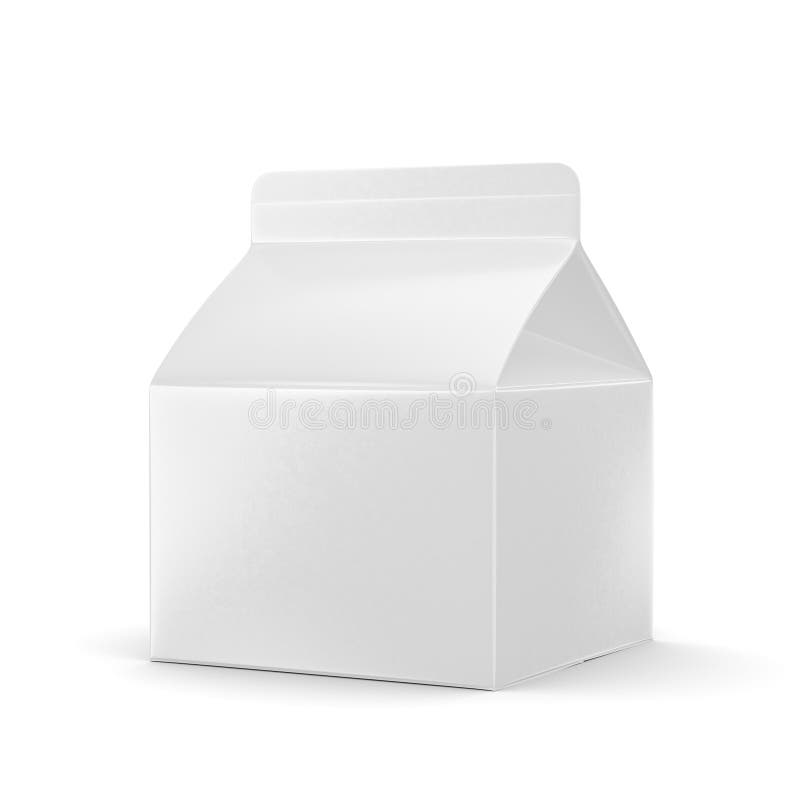 250ml Tiny Square Milk Carton Package Isolated on White. 3D Rendering ...