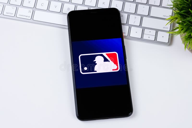 MLB App Logo on a Smartphone Screen. Editorial Stock Image - Image of ...