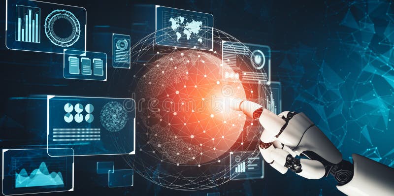 MLB Futuristic AI Thinking of Droid Robot Artificial Intelligence ...