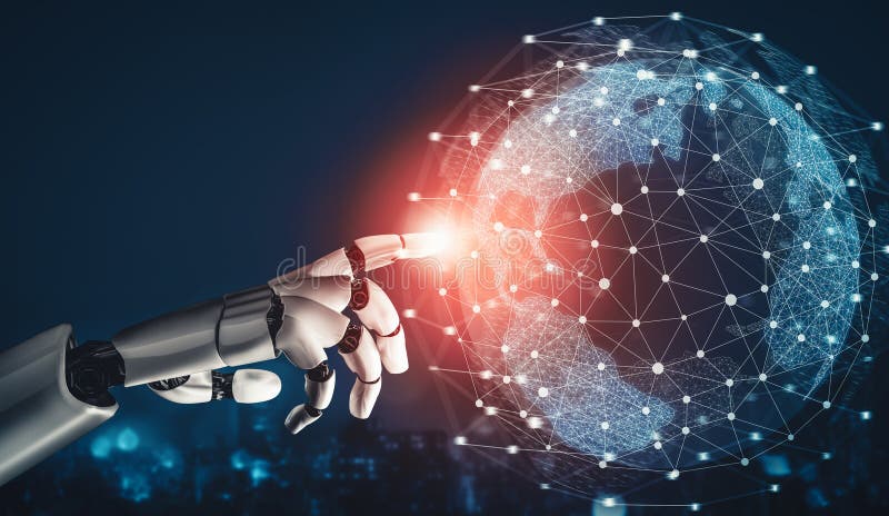 MLB Futuristic AI Thinking of Droid Robot Artificial Intelligence ...