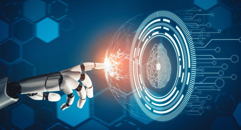 MLB Futuristic AI Thinking of Droid Robot Artificial Intelligence ...