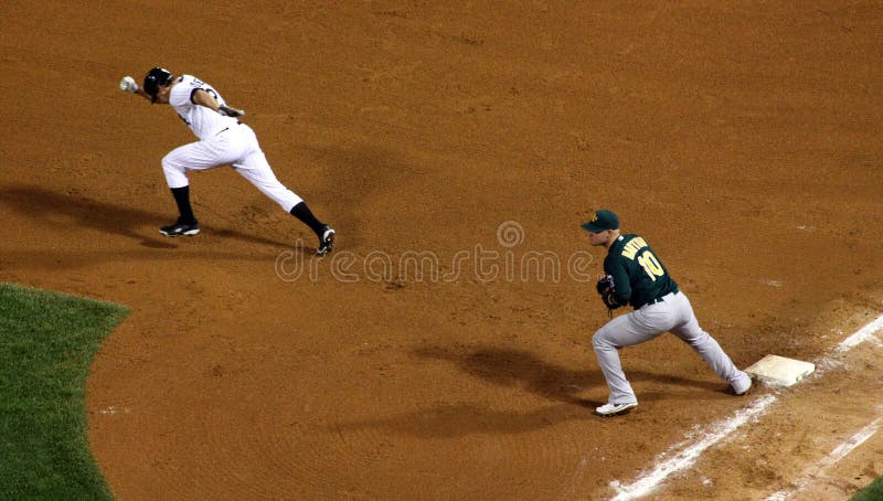 MLB - Podsednik Tries To Steal Second Base Editorial Stock Image ...