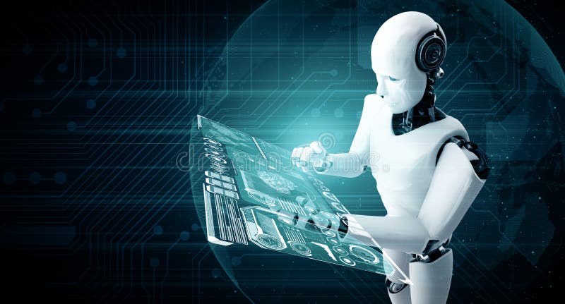 MLB Robot Humanoid Use Mobile Phone or Tablet for Big Data Analytic ...