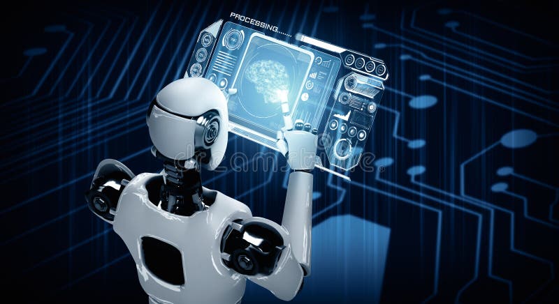 MLB Robot Humanoid Using Tablet Computer in Concept of AI Thinking ...