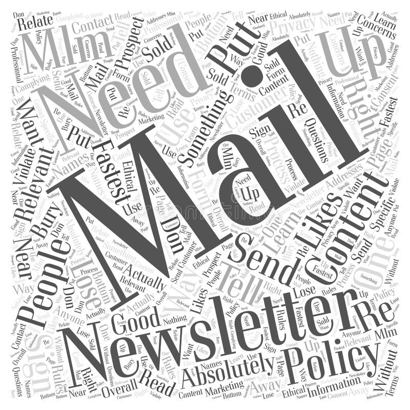 MLM E Mail Newsletters and What You Need for Content Word Cloud Concept ...