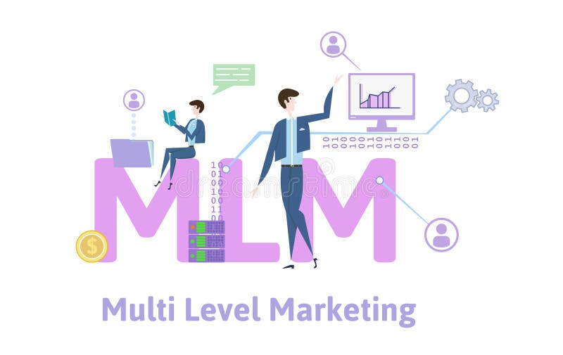 MLM, Multi-level Marketing. Concept Table with Keywords, Letters and ...