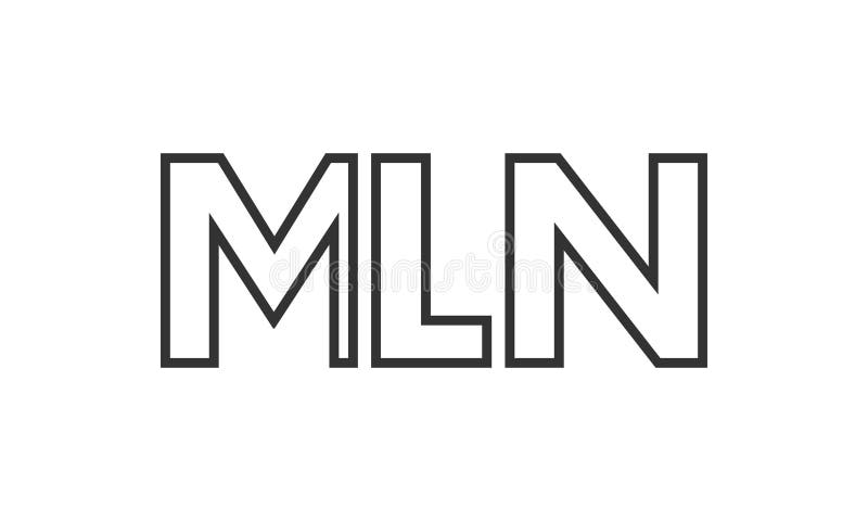 MLN Logo Design Template with Strong and Modern Bold Text. Initial ...