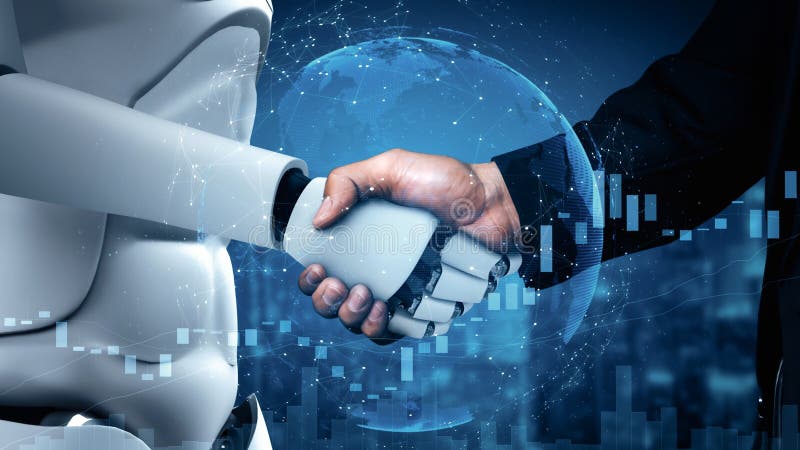 MLP 3D Rendering Hominoid Robot Handshake To Collaborate Future ...