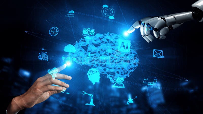 MLP Future Artificial Intelligence Robot and Cyborg. Stock Illustration - Illustration of prompt ...