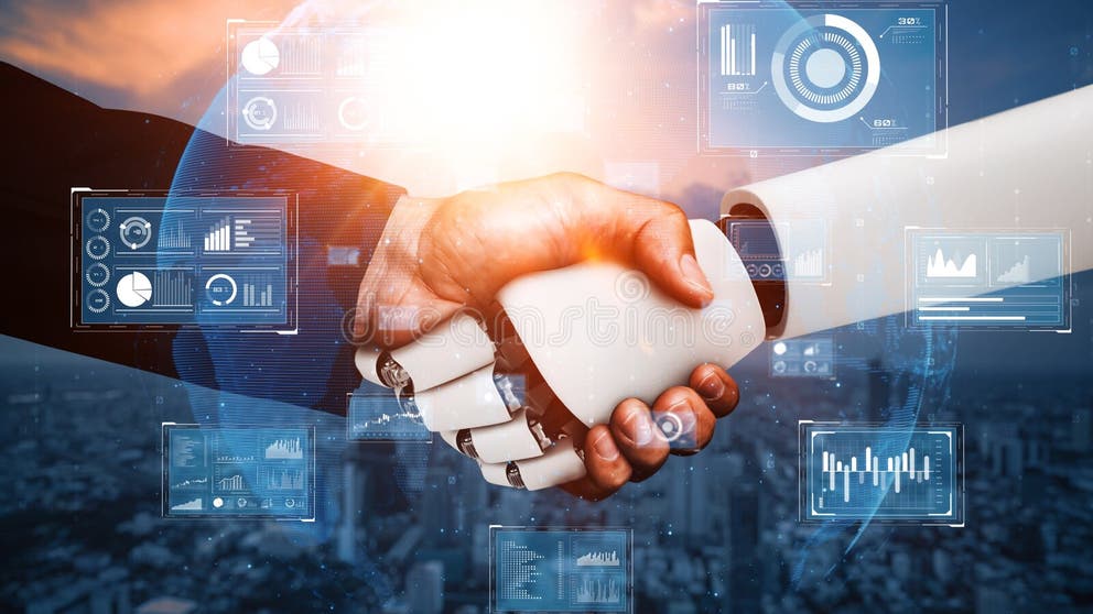 MLP 3D Rendering Hominoid Robot Handshake To Collaborate Future ...