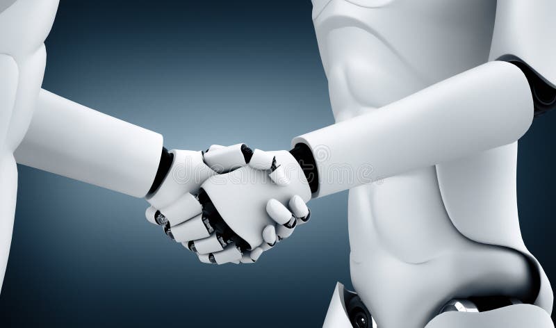 MLP 3D Rendering Humanoid Robot Handshake To Collaborate Future ... MLP 3D Rendering Humanoid Robot Handshake To Collaborate Future ...