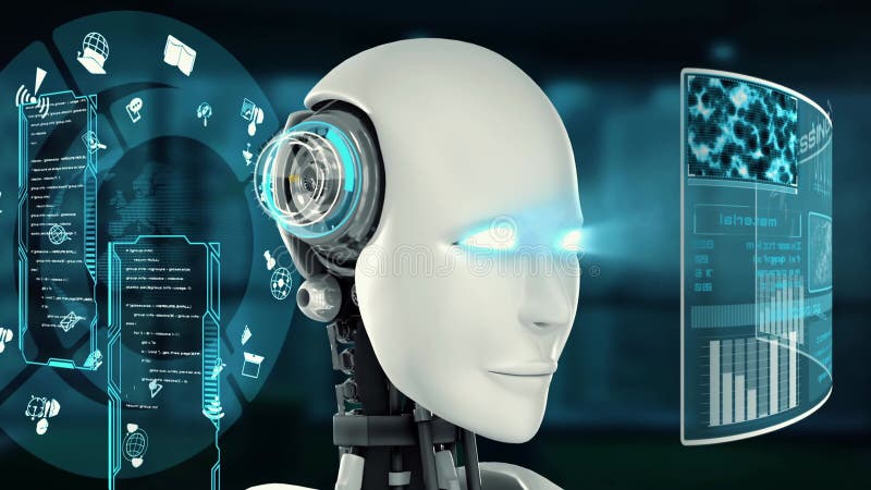 MLP Futuristic Robot, Artificial Intelligence CGI Big Data Analytics ...