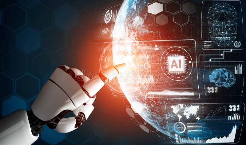 MLP Futuristic Robot Artificial Intelligence Concept. Stock ...