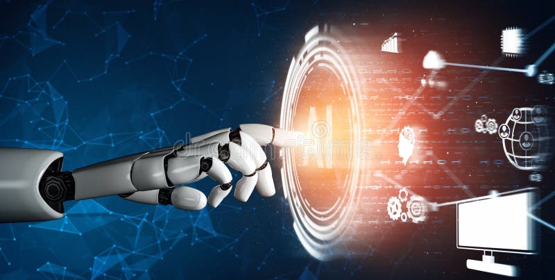 MLP Futuristic Robot Artificial Intelligence Concept. Stock ...