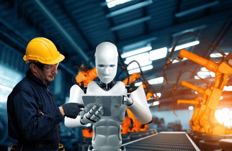 XAI Mechanized Industry Robot and Human Worker Working Together in ...