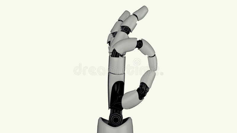 MLP Robot Hand on White Background and Green Screen Generated by 3D ...