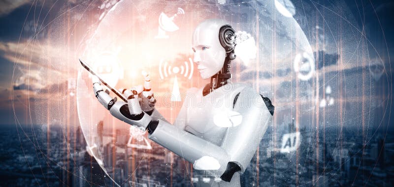 MLP Robot Humanoid Use Mobile Phone or Tablet for Global Network ...