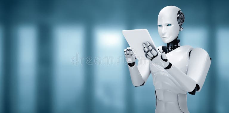MLP Robot Humanoid Using Tablet Computer in Future Office Stock ...