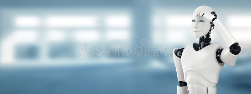 MLP Standing Humanoid Robot Looking Forward on Clean Background Stock ...