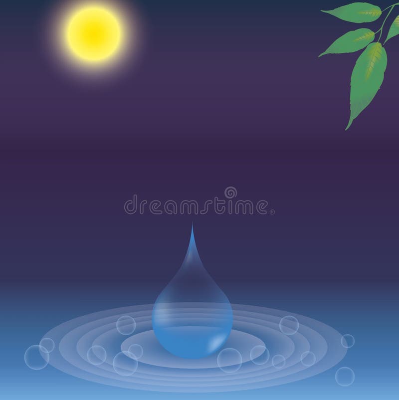 Transparent Water Drops / Under the Full Moon Stock Vector ...