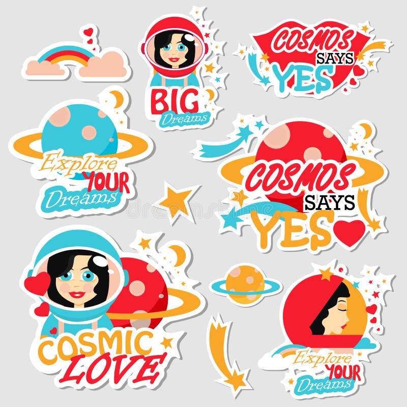 Collection of Flat Design Social Network Stickers. Set of Stickers ...