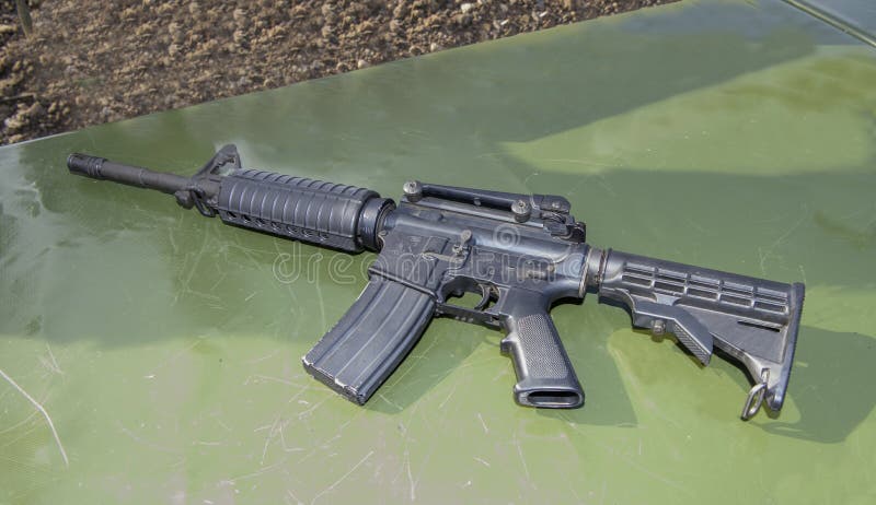 5.56 Mm American Semi-automatic Rifle XM-15 Stock Image - Image of ...
