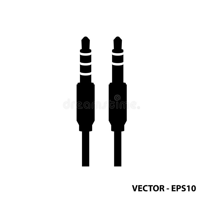3.5 Mm Audio Jack Black and White Icon Stock Vector - Illustration of ...