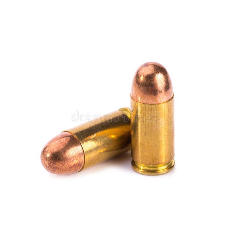 9mm Bullet for a Gun Isolated on White Background Stock Image - Image ...
