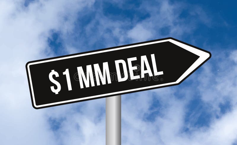 $1 Mm Deal Road Sign on Blue Sky Background Stock Image - Image of blue ...